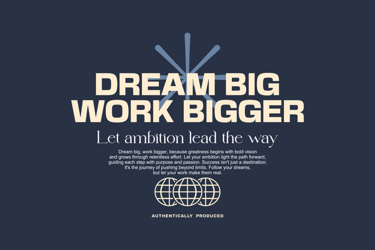 Dream Big Work Bigger Urban Typography T-shirt Design