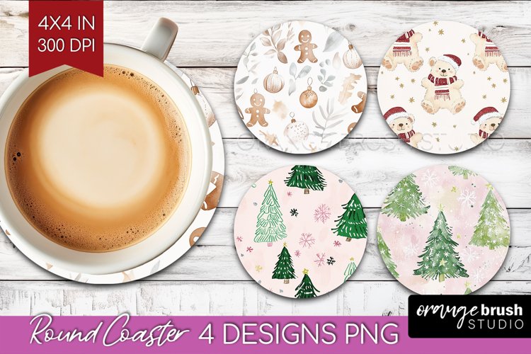 Dreamy Christmas Round Coaster - Christmas Coaster (4943864)
