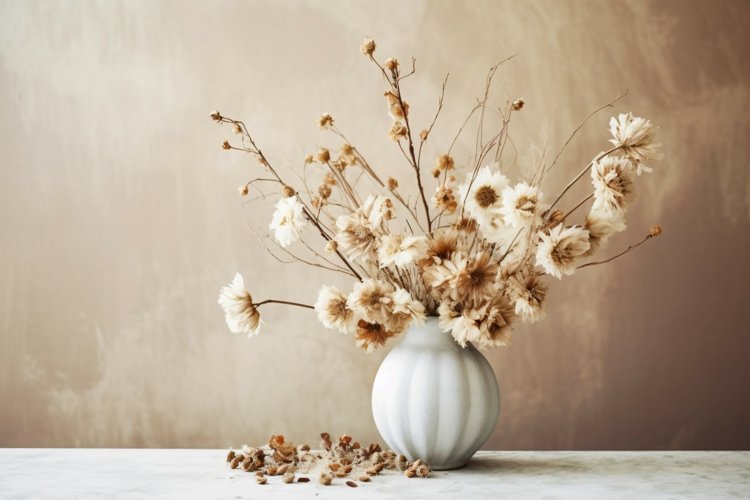 Dried Flowers Still Life White Flora 43