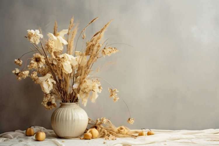 Dried Flowers Still Life White Flora 59