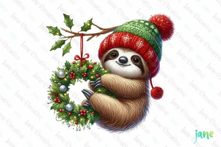 Sloth with Wreath