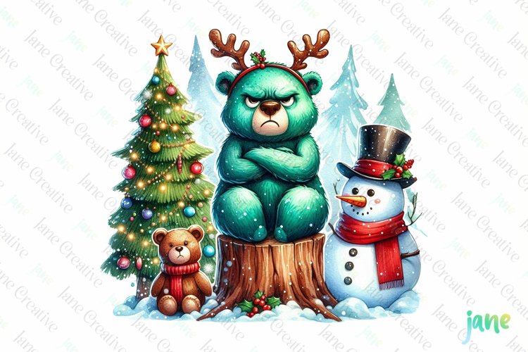 Grumpy Christmas Bears Sublimation (4864395)