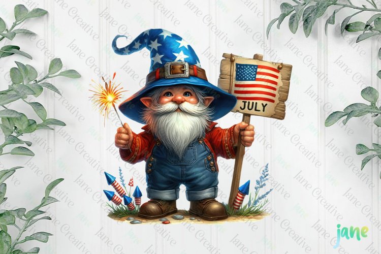 Monthly Gnomes July Clipart (3506845)