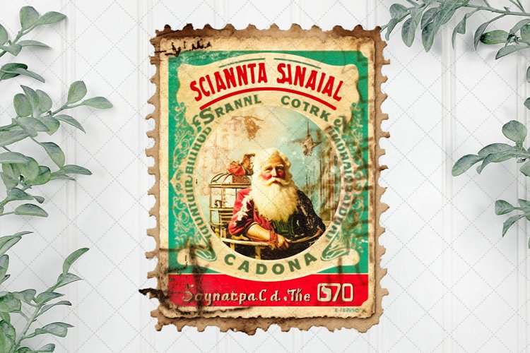 Vintage Christmas Stamps Sublimation (2890009)