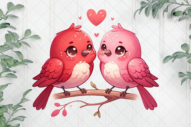 Valentine's Day Couple Birds Clipart