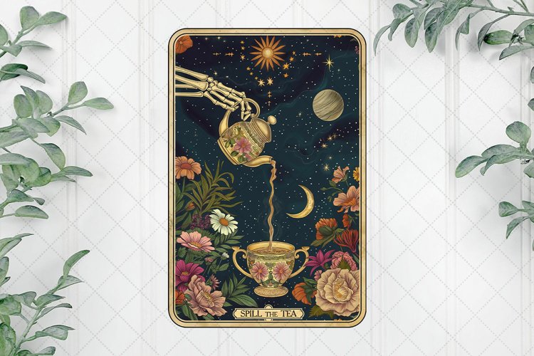 Spill The Tea Funny Tarot Card