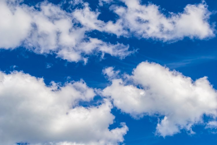 Photography on theme white cloudy sky in unclear horizon