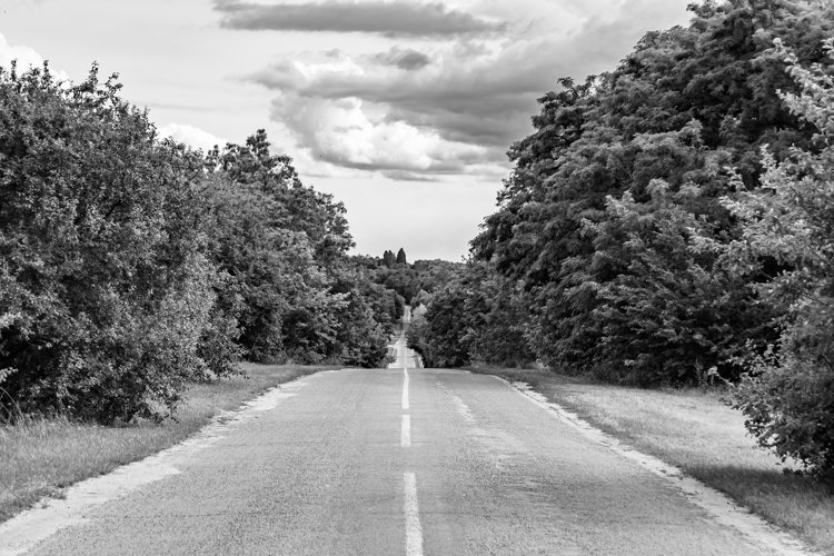 Beautiful empty asphalt road in countryside on background