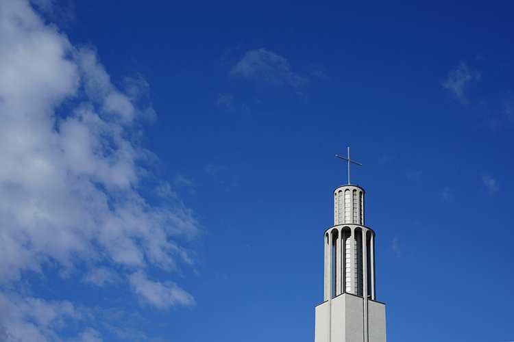 Catholic Church on blue sky background, copy space (2458044)