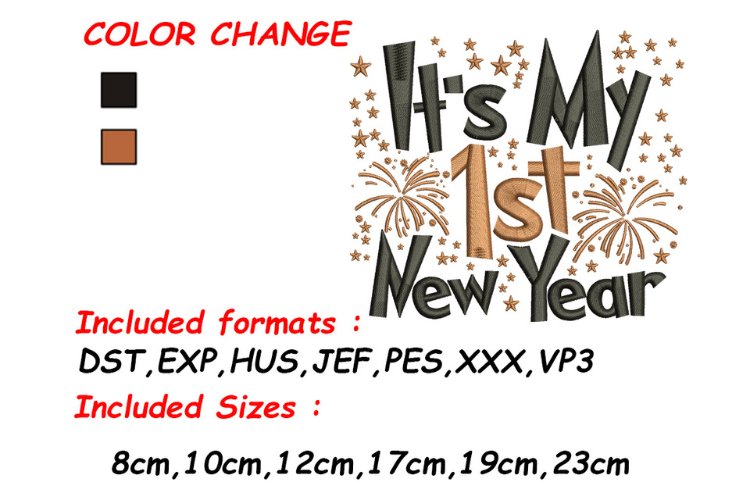 New Years Embroidery Designs | Design Bundles