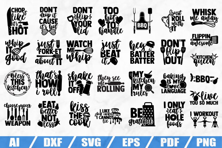 30 KITCHEN CUT FILE SVG BUNDLE - KITCHEN SVG - (400315)