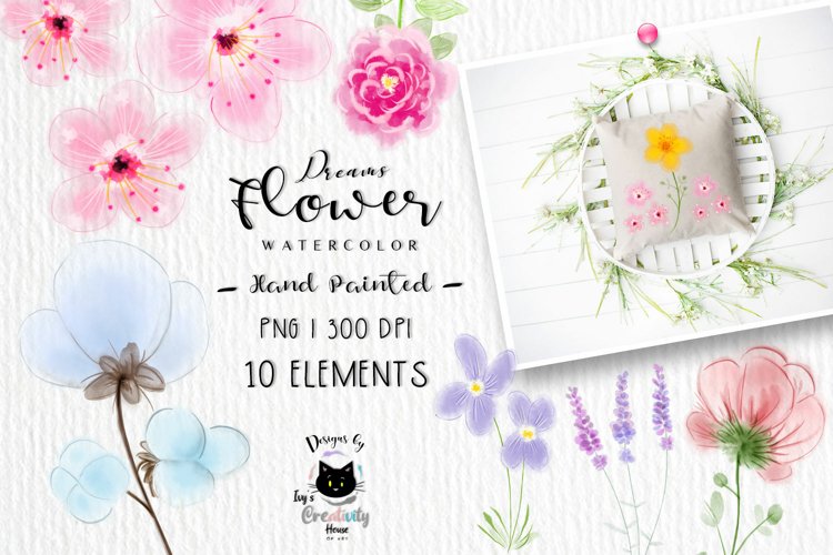 Watercolor Flower Sublimation Set | Wedding Floral Clipart (1183636 ...