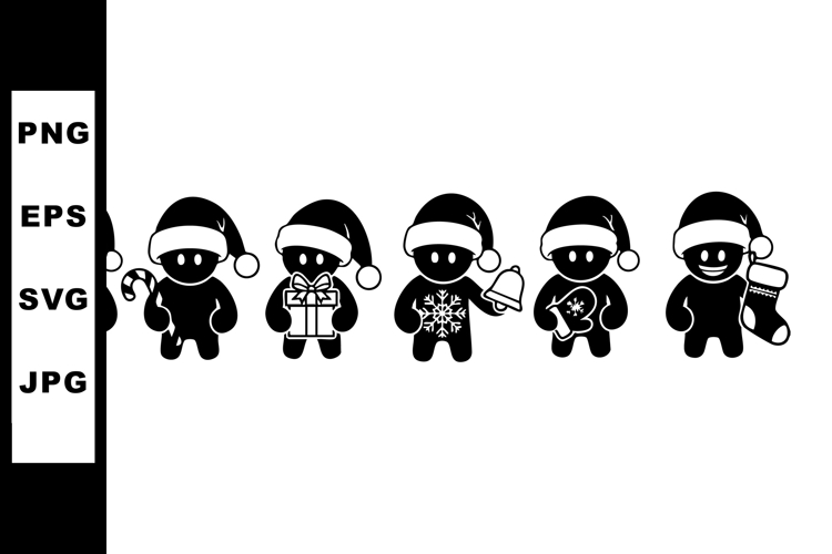 Cute ninja characters celebrating Christmas with festive gif