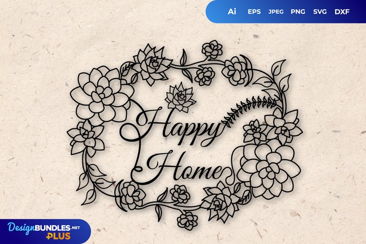 Happy Home Papercut SVG