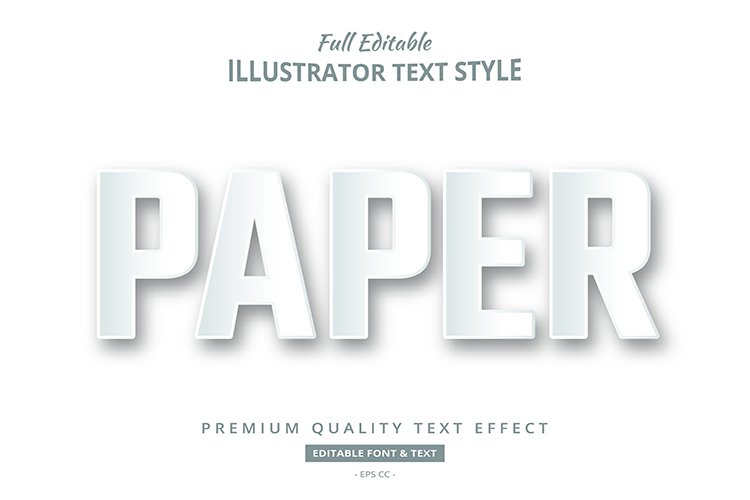 Realistic Paper 3D Illustrator Text Style Effect