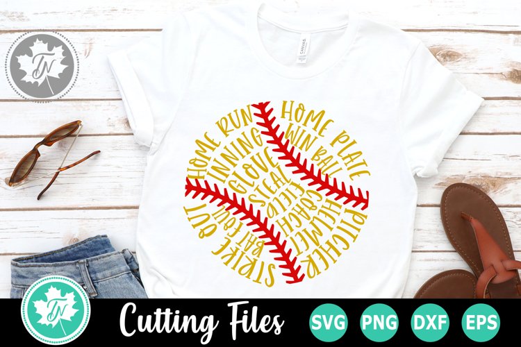 Softball Words - A Sports SVG Cut File (227585) | Cut Files | Design ...