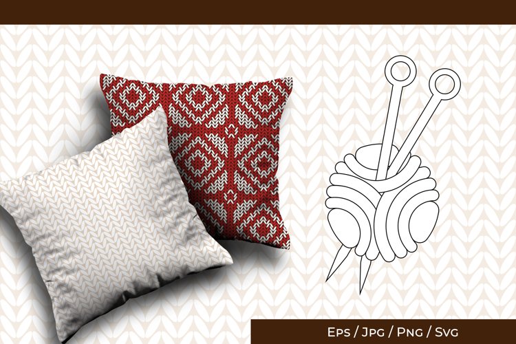 Knitting icon svg. Knitting vector pattern.