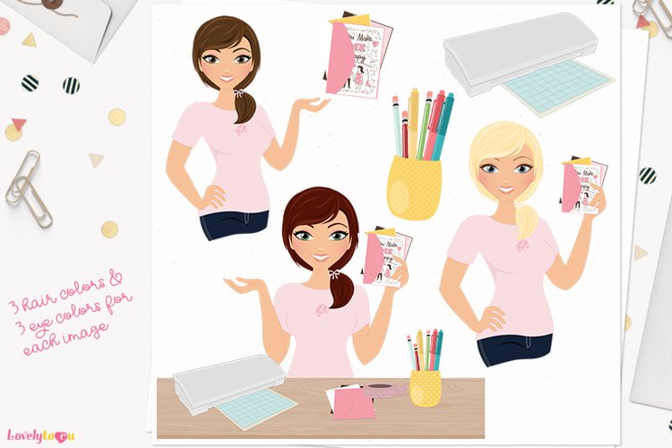 Crafter woman character clip art L559 Georgia (543441) | Illustrations ...