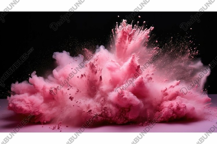 particles pink powder explosion