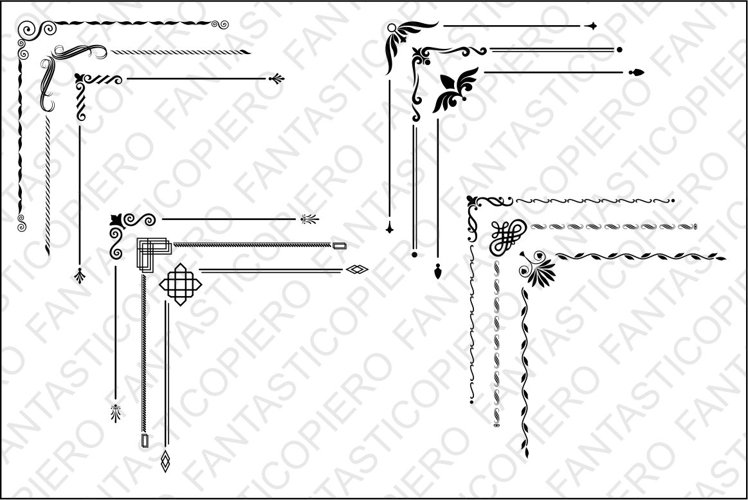 Text Corners SVG files for Silhouette Cameo and Cricut.