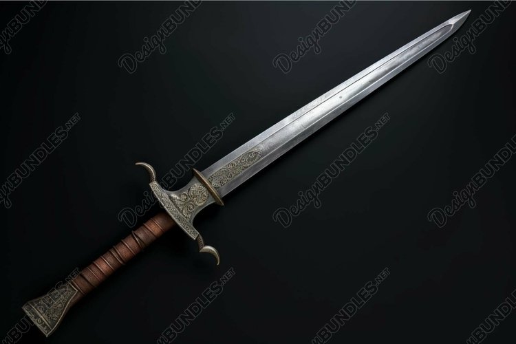 Medieval sword on dark background