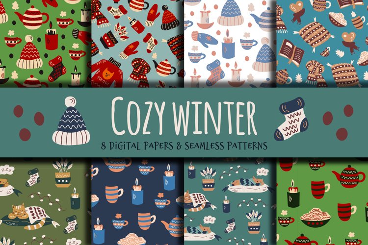 Cozy Winter seamless pattern digital paper