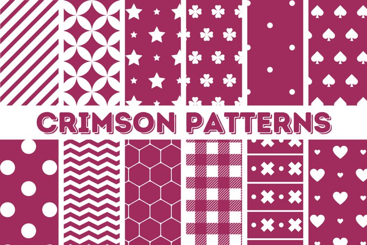 Digital Paper Crimson Patterns