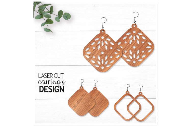 Rectangle Earring Design | Laser Cut Files (3227634)