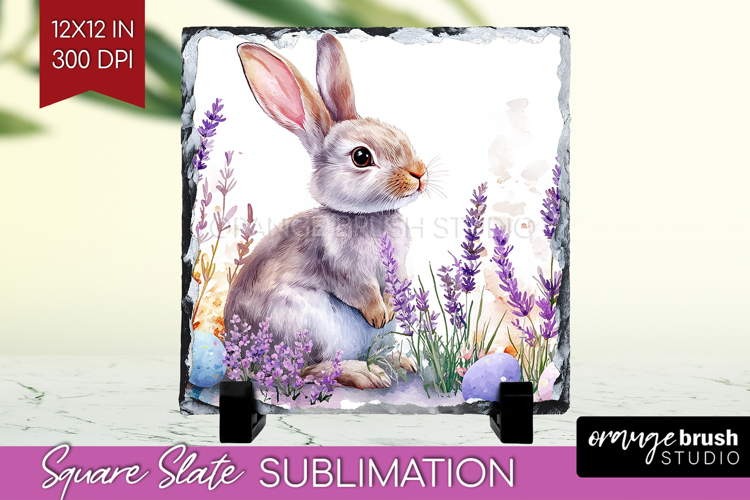 Easter Slate PNG - Floral Easter Square Slate (5280683)