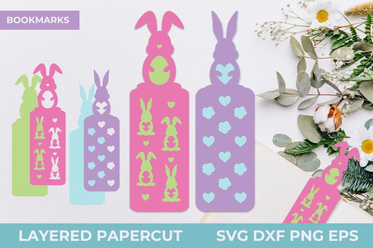 Bunny Bookmark, Easter bookmark, Layered Bookmarks