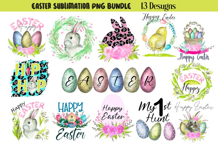 Easter Sublimation Bundle. Watercolor Easter clipart