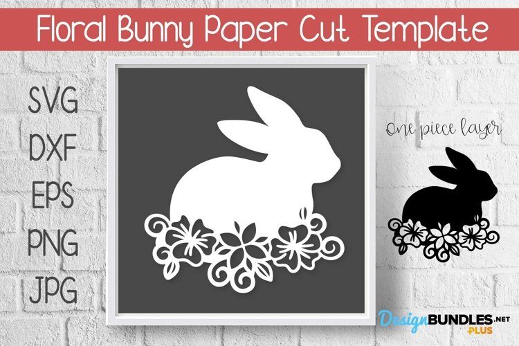 Easter Bunny With Flower Cutouts | Easter Paper Cut Template