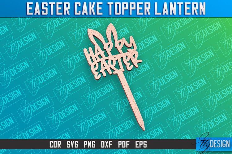 Easter Cake Topper Laser Cut | Happy Easter Design (3344869)