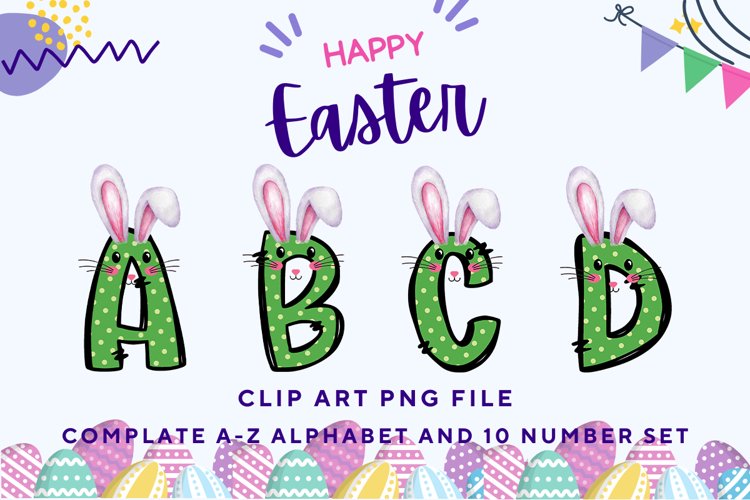 Easter Bunny Alphabet Pastel Egg Letters Kids (5061751)