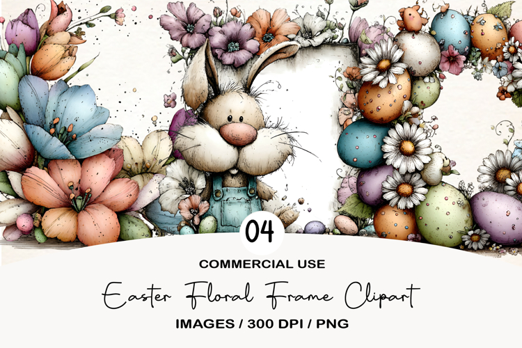 Easter Floral Frame Clipart (6516560)