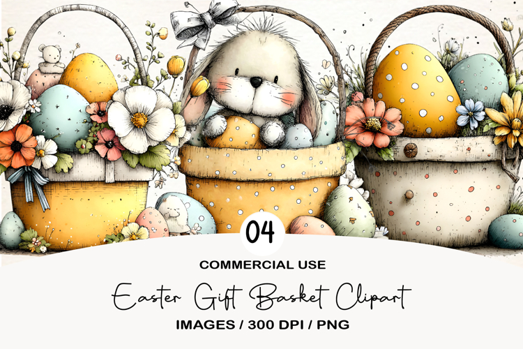 Easter Gift Basket Clipart