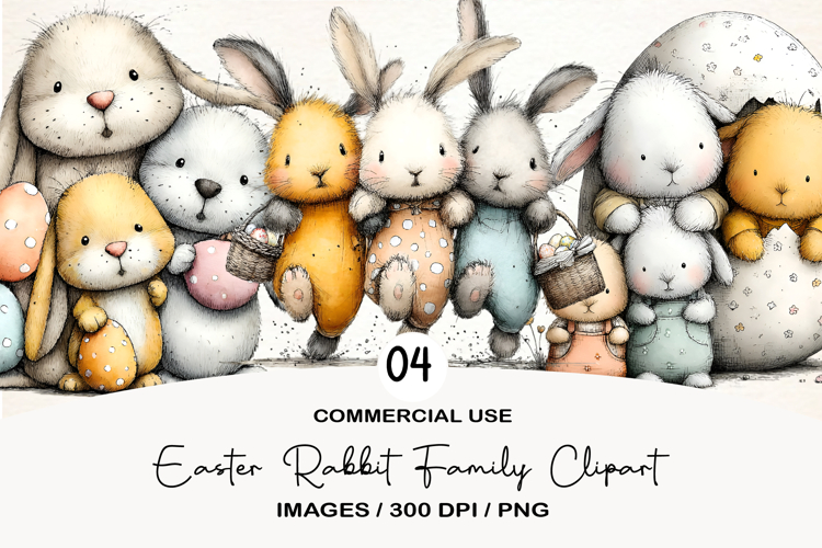 Easter Rabbit Family Clipart
