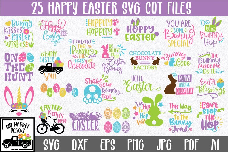 Easter SVG Bundle with 25 SVG Cut Files - Free Design of The Week ...