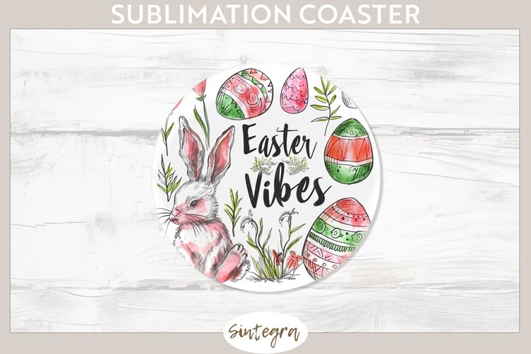 Easter Vibes v8 Round Coaster Sublimation