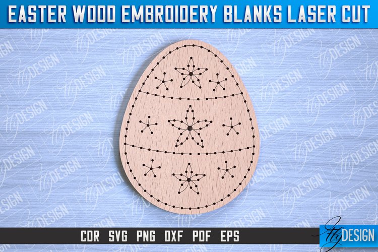 Easter Wood Embroidery Blanks | Laser Cut Design | (3268375)