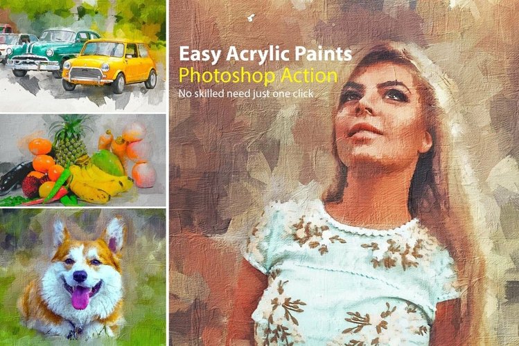 Easy Acrylic Paints Photoshop Action