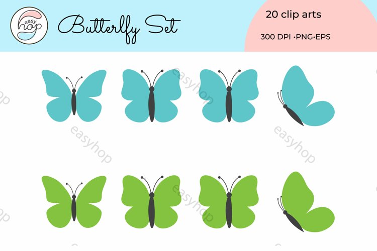 Butterfly Set Clip Art Png Eps