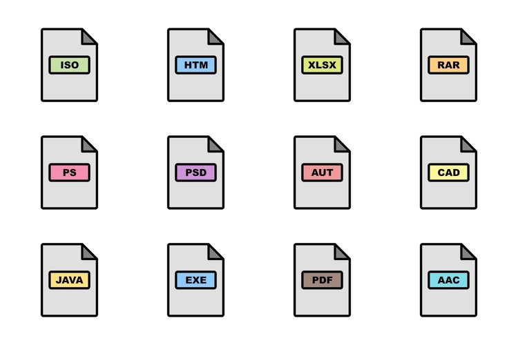 Set Of File Formats Icons (466399)