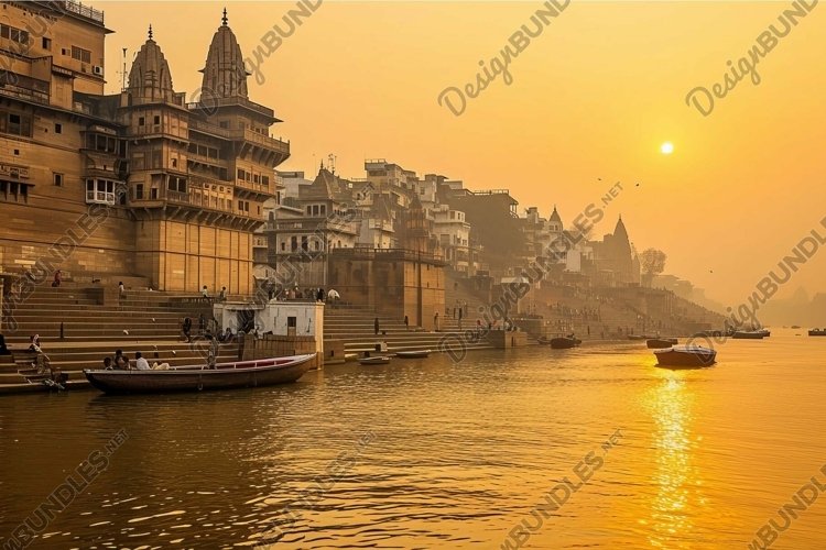 Ancient varanasi city. Generate AI (4319373)