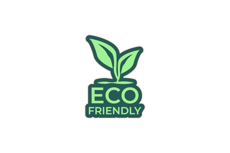 Eco friendly sticker design vector