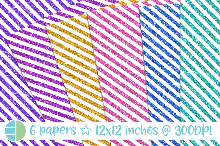 Glitter Stripes Digital Paper Scrapbook Background (1760449)