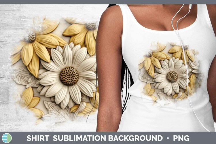 3D Flowers Black-eyed Susan Shirt Sublimation Sublimation Ba