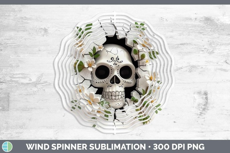 3D Skull Wind Spinner Sublimation Spinner Designs