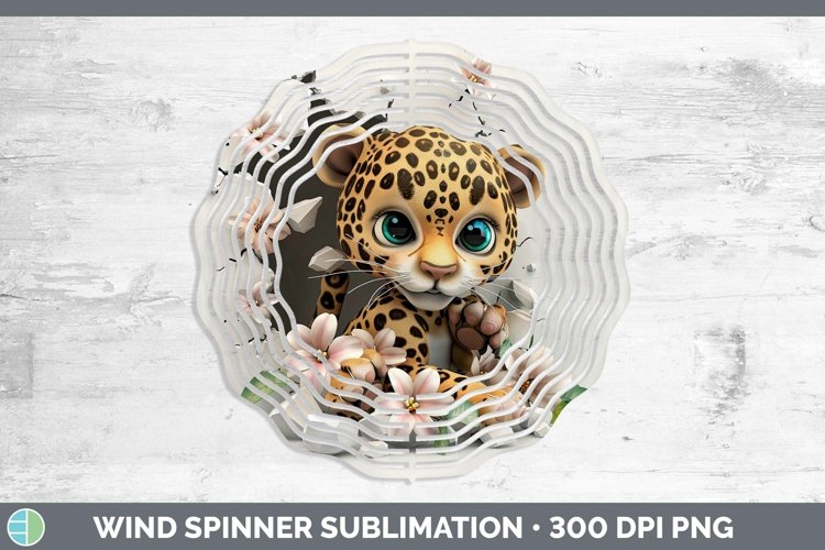 3D Leopard Wind Spinner Sublimation Spinner Designs