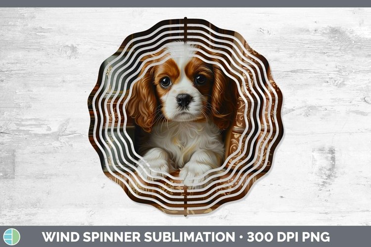 3D Books Cavalier King Charles Spaniel Dog Wind Spinner Subl